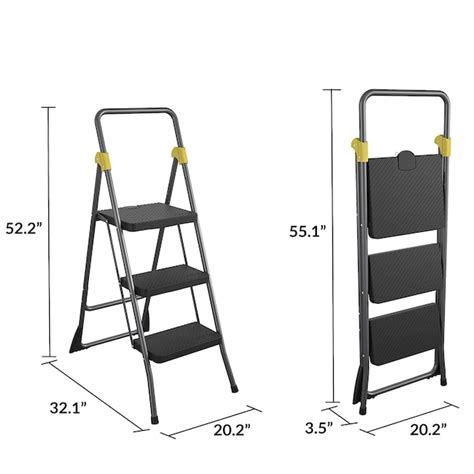 Cosco 3 Step 300 Lb Capacity Steel Foldable Step Stool In The Step
