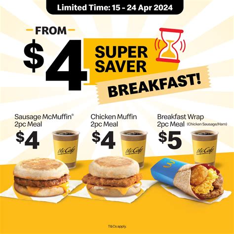 15 24 Apr 2024 Mcdonalds 4 Super Saver Breakfast Deal Sg