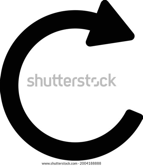 Refresh Shape Button Icon Black Color Stock Vector Royalty Free