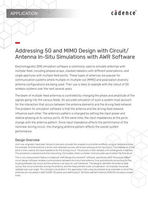 Addressing 5g And Mimo Design With Circuit Antenna In Situ Simulations Pdf