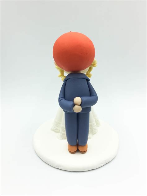 World Cake Topper Ginger Hair Groom And Blonde Hair Bride Wedding Cake