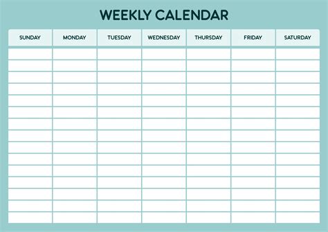 Weekly Calendar Template 10 Free Pdf Printables Printablee