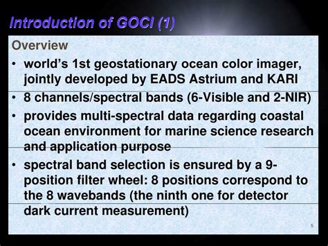 ppt goci early in orbit performances powerpoint presentation free