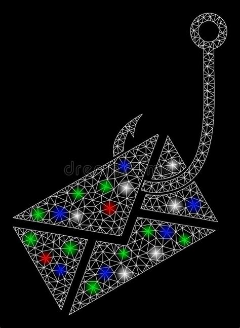 Envelope Phishing Hook Vector Mesh Carcass Model And Triangle Mosaic Icon Stock Vector