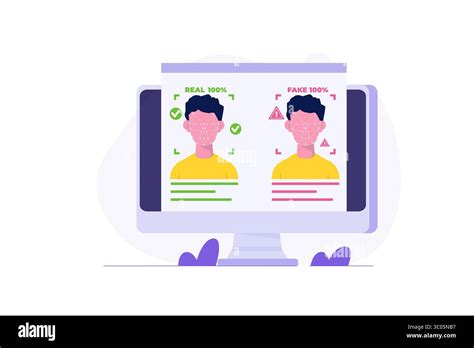 Deepfake Deep Face Technology Concept Vector Illustration Stock Vector Image And Art Alamy