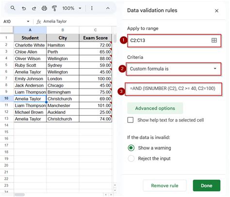 How to Use Custom Data Validation Formula in Google Sheets - Excel Insider