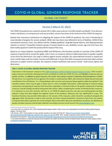 Covid 19 Global Gender Response Tracker Factsheets Un Women Data Hub