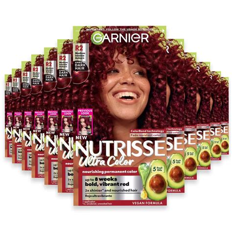 Garnier Nutrisse Ultra Color Permanent Hair Color Kit R2 Medium Inte
