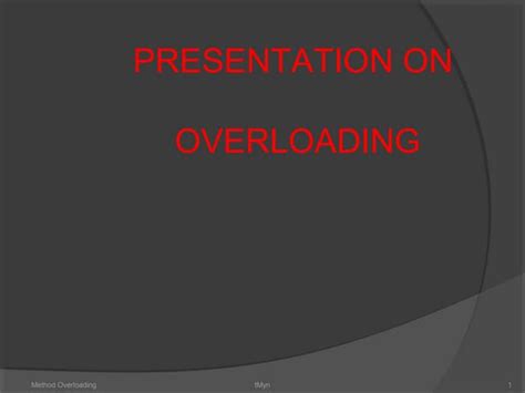 Method Overloading In Java Pptx