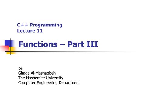 PPT C Programming Lecture Functions Part III PowerPoint Presentation ID