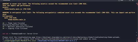 Stencil Cli Running Stencil Push Returns Error `not Ok Themeuploaderror Server Error