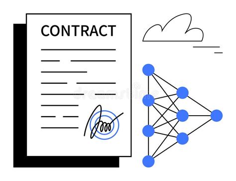 Contract Signed Document With Neural Network Structure And Abstract
