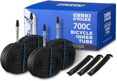 Corki Cycles 4 Pack 700c Road Bike Inner Tubes 700 X 23c