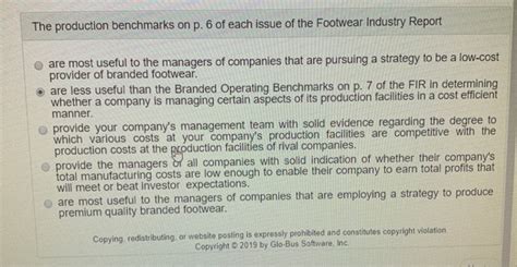 Solved The Production Benchmarks On P 6 Of Each Issue Of