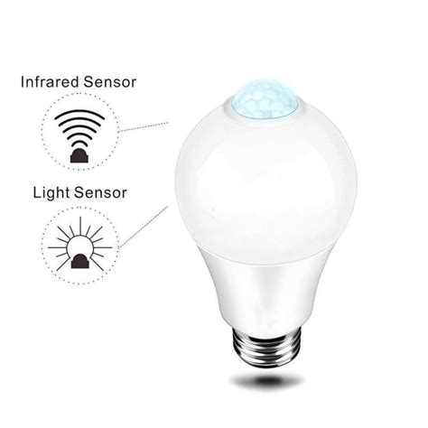 Jual Exled Lampu Led Dengan Pir Sensor E27 Warm White 3500k 12w Ex01 Lampu Depan Bohlam Rumah