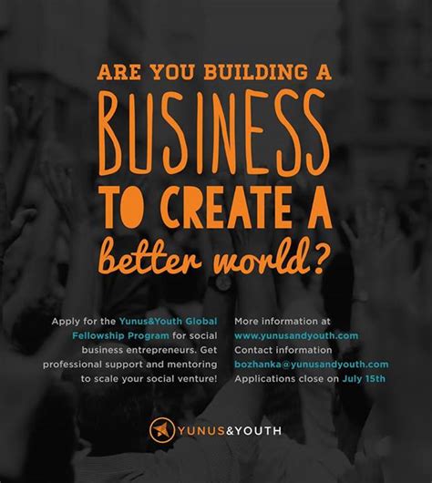 Yunus And Youth Global Fellowship Program 2014 Opportunity Desk