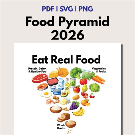 Food Pyramid 2026 Printable Nutrition Guide Chart Svg Pdf Png Etsy