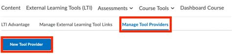 d2l lti 1 1 global tool provider set up credo learning tools