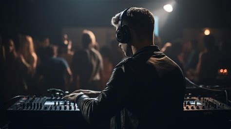 Premium Photo Dj Playing Music In The Club Crowds Of People Dancing