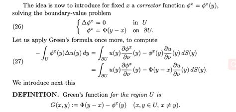 partial differential equations representation formula using green s