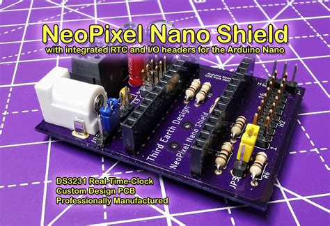 arduino nano neopixel shield with integrated rtc 5 steps instructables