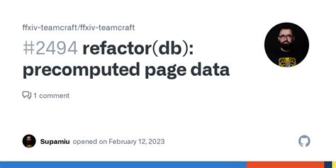 Refactordb Precomputed Page Data · Issue 2494 · Ffxiv Teamcraft