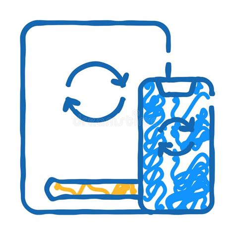 Cloud Synchronization With Phone Icon Doodle Illustration Stock Vector