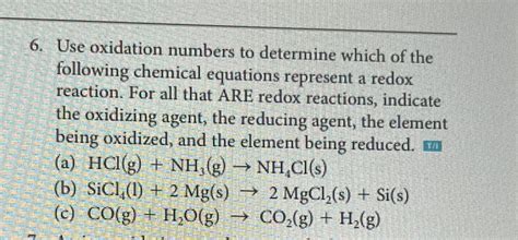 Solved Use Oxidation Numbers To Determine Which Of The Chegg Com