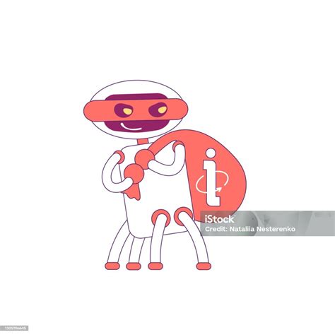 정보 훔치는 로봇 빨간 선형 개체 스크레이퍼 나쁜 봇 얇은 라인 기호 정보 수집 소프트웨어 인공 지능 기술 흰색 배경에 윤곽 을 고립 로봇에 대한 스톡 벡터 아트 및 기타