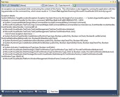 Test View Issue An Exception Was Encountered While Constructing The Content Of This Frame