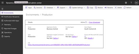 business central admin center