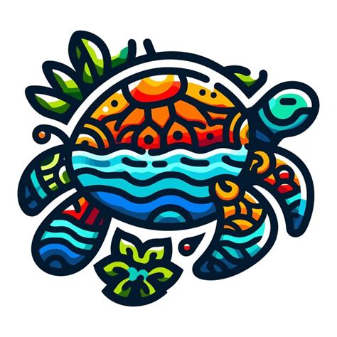 A Drawing Of A Turtle With The Word Sea Turtle On It Premium Ai
