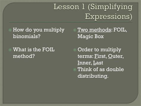 PPT Lesson Simplifying Expressions PowerPoint Presentation Free Download ID