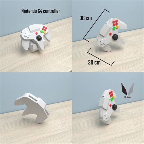 Diy Game Controller Bundle Papercraft Low Poly Paper Model Pdf