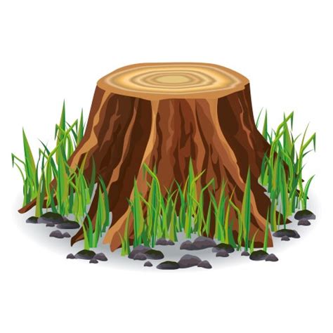 Tree Stump And Mushroom Royalty Free Vector Image