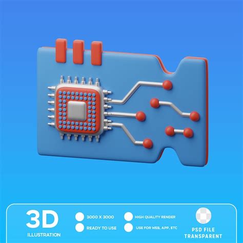 Premium Psd Psd Circuit Board 3d Illustration