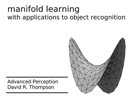 Manifold Learning With Application To Object Recognition Pdf