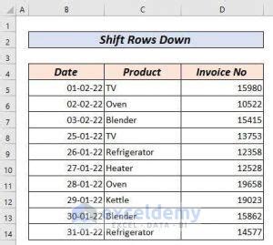 How To Shift Rows Down In Excel 3 Simple Easy Ways ExcelDemy