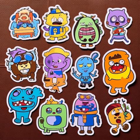 Premium Ai Image A Close Up Of A Bunch Of Stickers With Cartoon