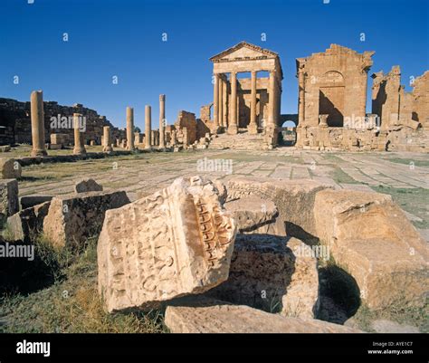 Sufetula Sbeitla Tunisia Rovine Della Città Romana Foto Stock Alamy