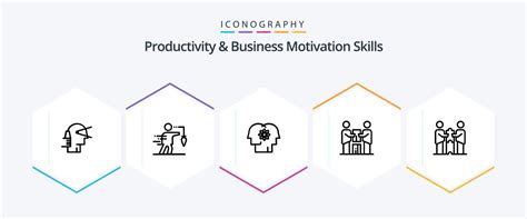 Productivity And Business Motivation Skills 25 Line Icon Pack Including Partners Business