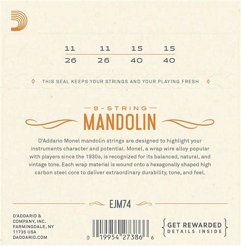 Mandolin String Set Med Monel Wound Mandolin Store