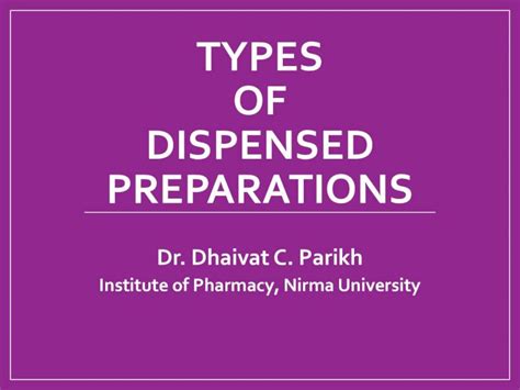 Pdf Types Of Dispensed Preparations · Types Of