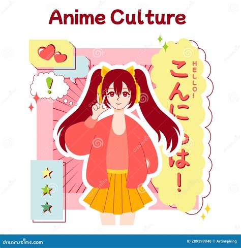 Anime Culture Otaku Or Geek Lifestyle Popular Japanese Cartoons Stock