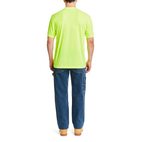 Smiths Workwear Mens Yellow Knit Short Sleeve Solid T Shirt Large
