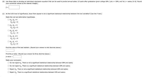 Solved Graduation B Use These Data To Develop An Chegg
