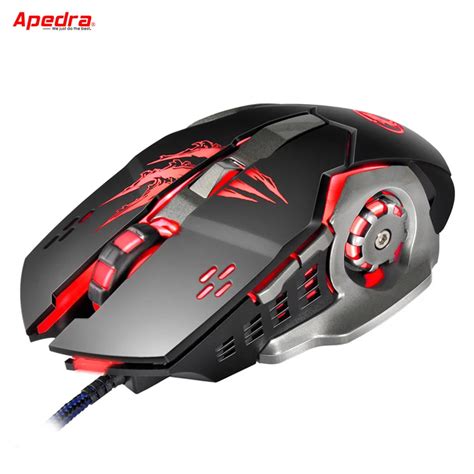 Apedra A New Wired Gaming Mouse Professional Macro Program Gamer Buttons USB Optical Computer