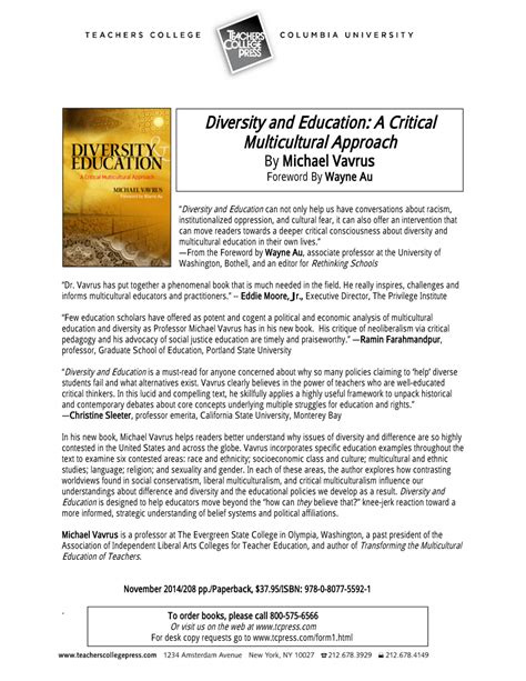 Pdf Diversity And Education A Critical Multicultural Approach