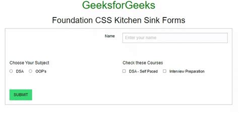 Foundation Css Kitchen Sink Forms Geeksforgeeks