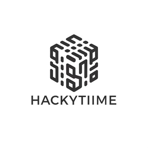 Logo Design For Hackytime Futuristic Code Symbol On Clear Background